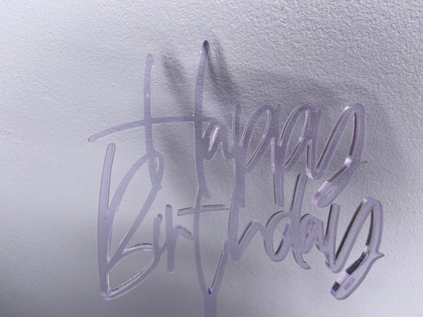Coloured translucent 'Happy Birthday' Cake topper - Topptastic Ltd