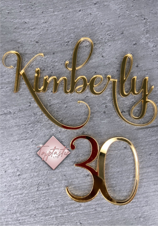 Swash font Name & Age Charm set - Topptastic Ltd